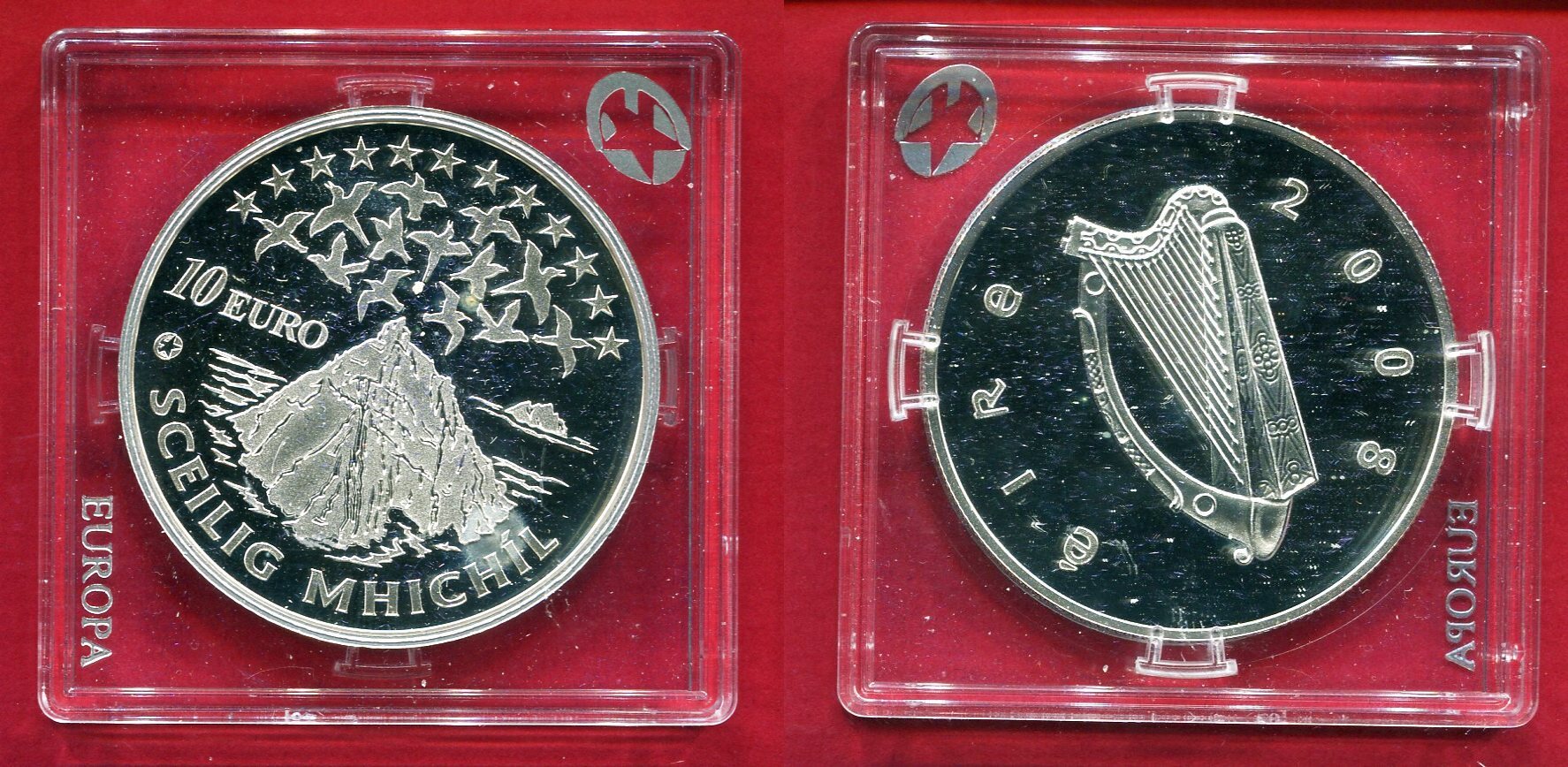 Irland 10 Euro Silbermünze 2008 Skellig-Michael-Insel PP in Kapsel | MA ...