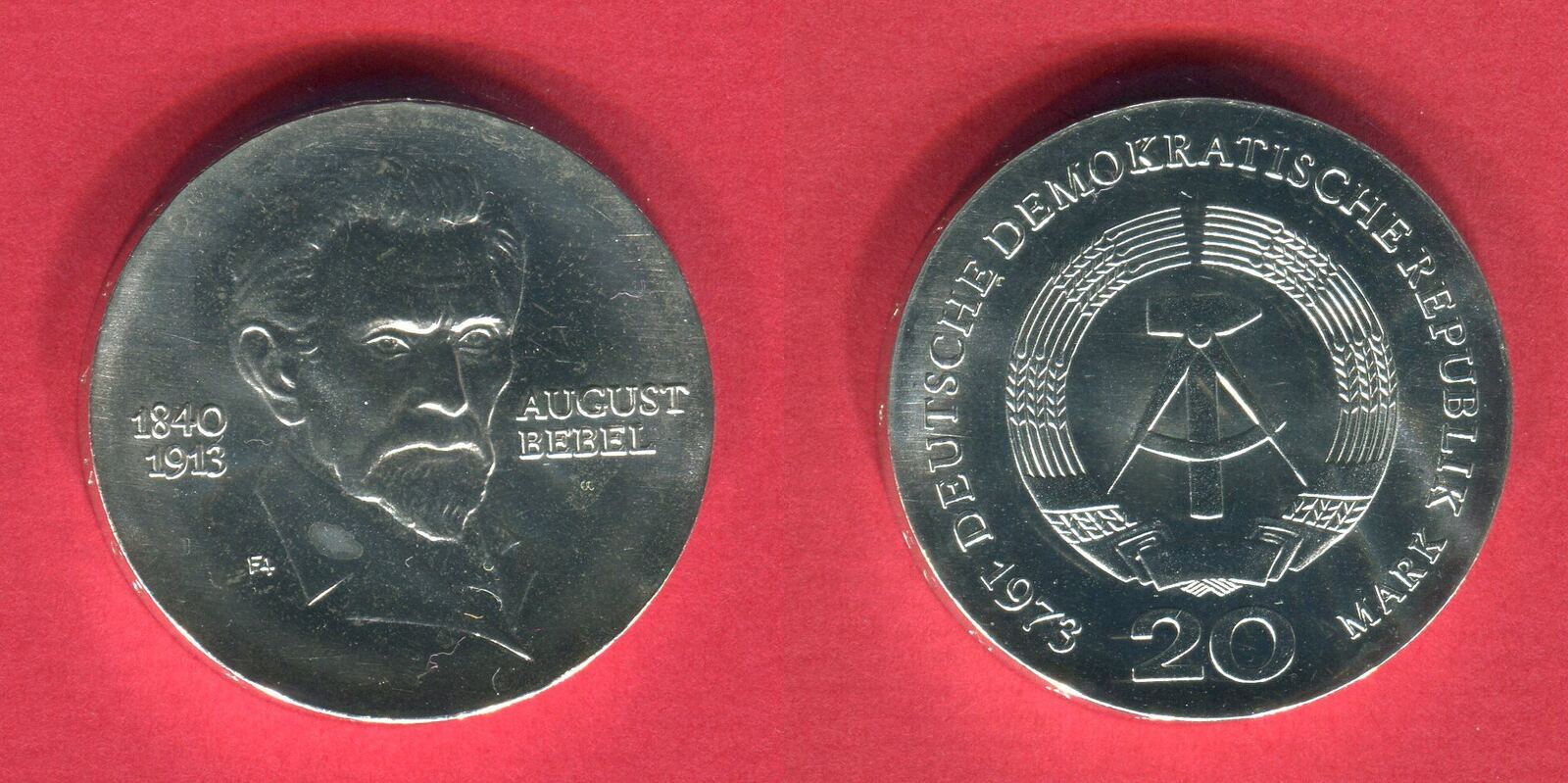 Deutsche Demokratische Republik DDR 20 Mark 1973 Gedenkmünze zum 60 ...