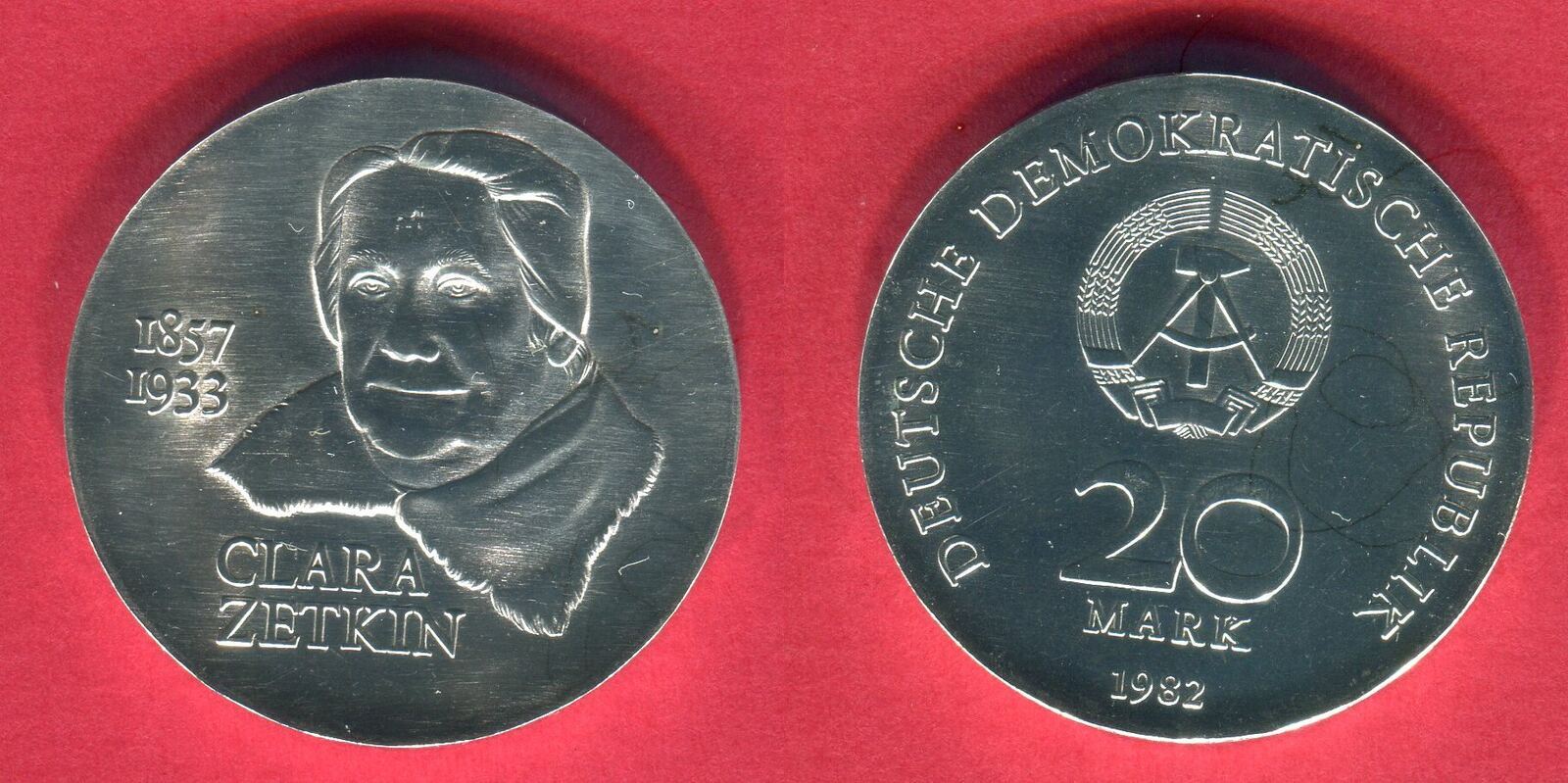 Deutsche Demokratische Republik DDR 20 Mark 1982 Gedenkmünze zum 125 ...