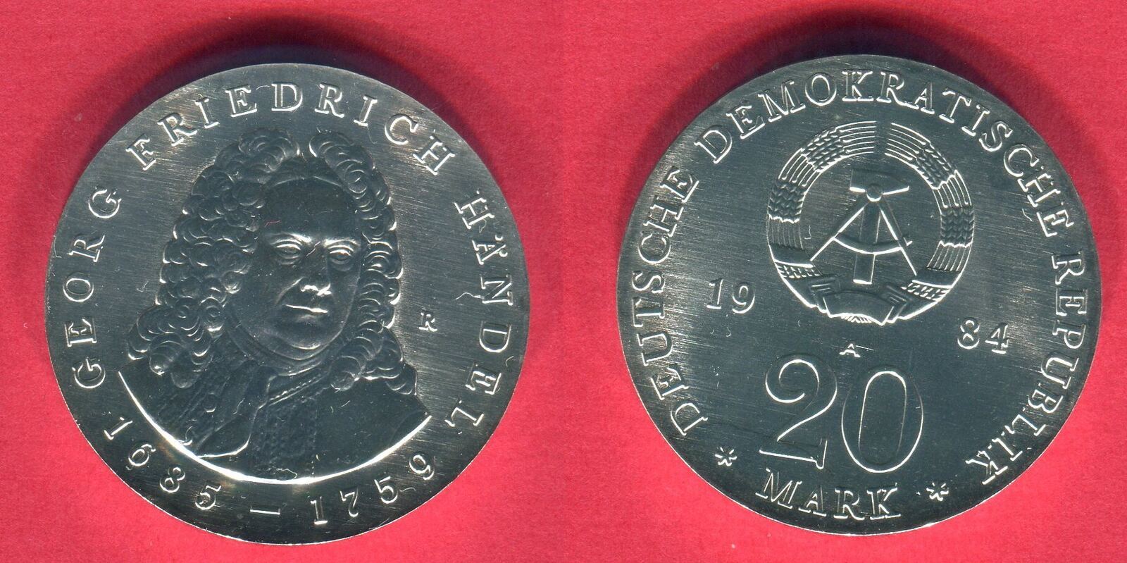 DDR 20 Mark Silbergedenkmünze 1984 Gedenkmünze 225. Todestag Georg ...