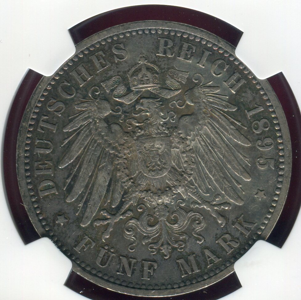 Germany Deutschland Hessen Kaiserreich 5 Mark 1895 A Ernst Ludwig ...