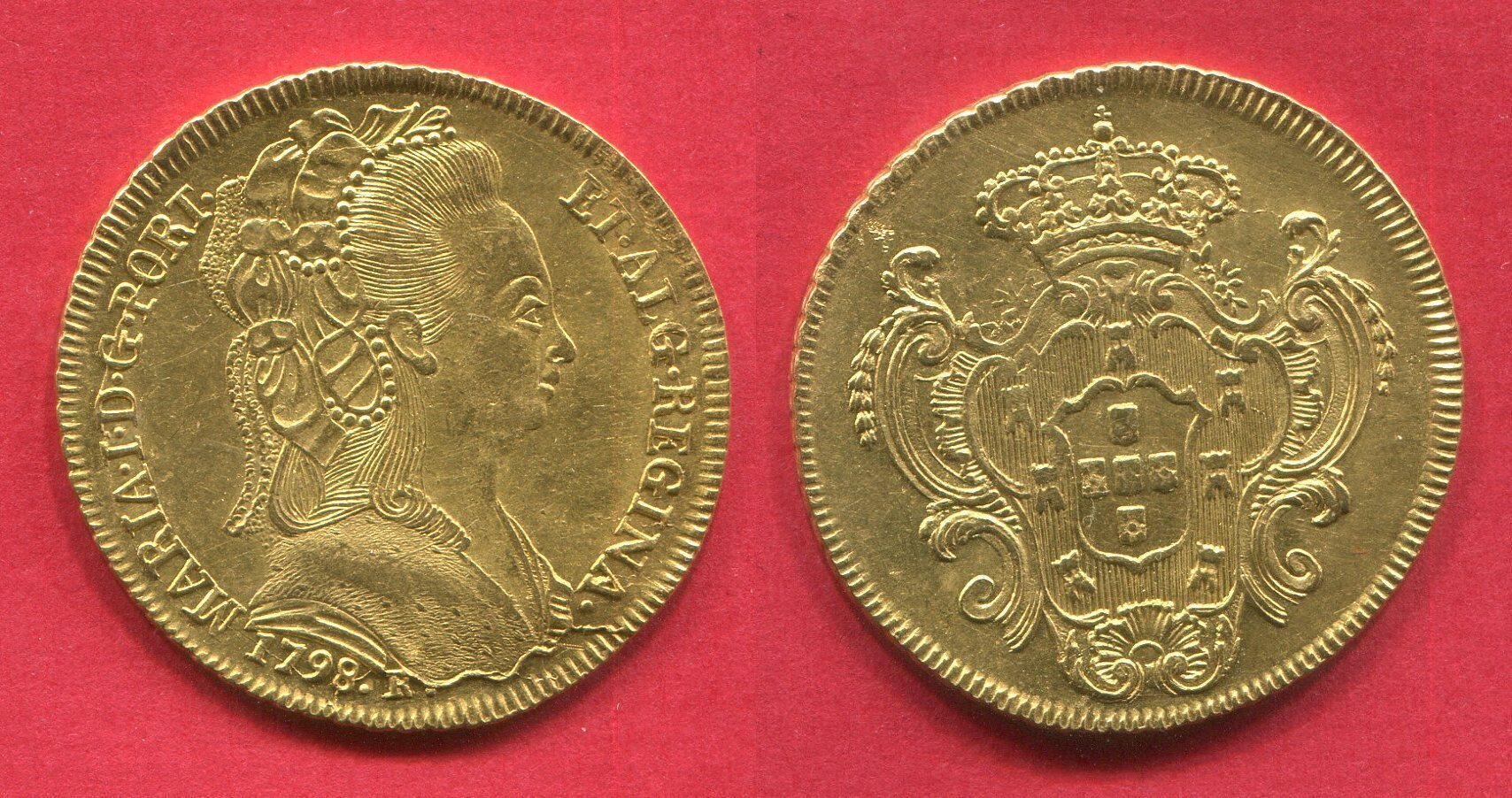 Portugal Colonial Brasilien Brazil Peca 6400 Reis 1798 R Maria I. Rio ...