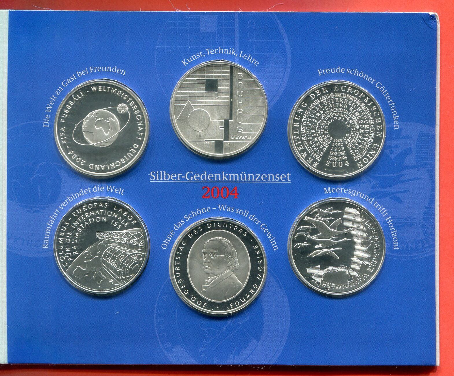 Bundesrepublik Deutschland, Germany FRG 6 x 10 Euro Bundesrepublik Deutschland Silber ...