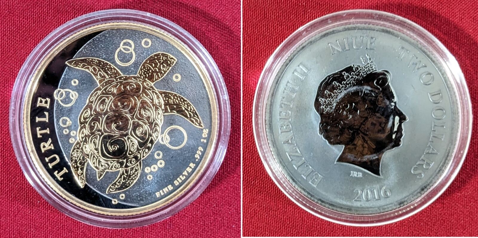 Niue Islands 2 Dollar Silbermünze - 1 Unze Silber 2016 Gold Black ...