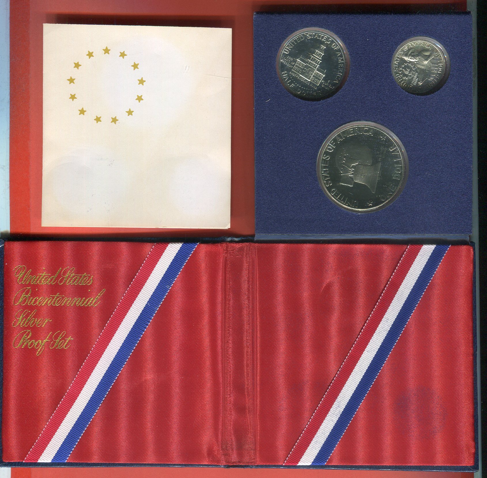 USA United States Bicentennial Silver Proof Set 1976 Three Piece 40% ...