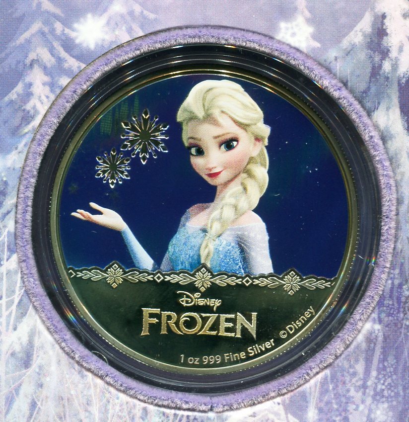 Niue 2 Dollars Silbermünze 2016 Disney Frozen - Elsa (1 oz, m ...