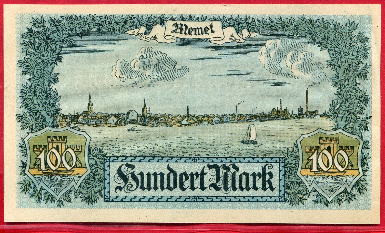 Deutschland Germany Memel Memelgebiet 100 Mark 1922 Börse Hafen ...
