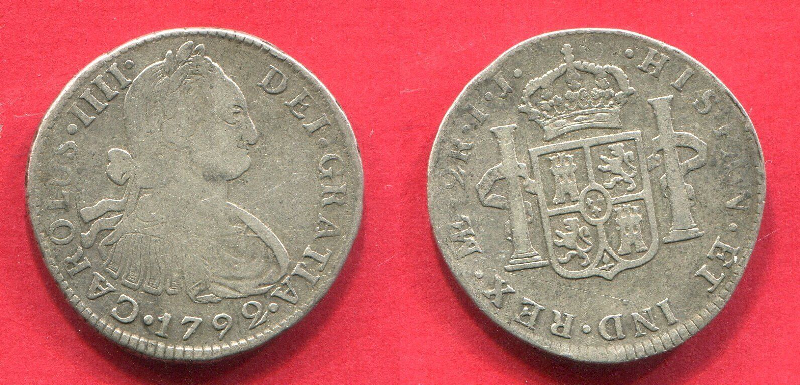 Mexico 2 Reales 1792 Carolus Carlos IIII. Karl IV. s-ss | MA-Shops