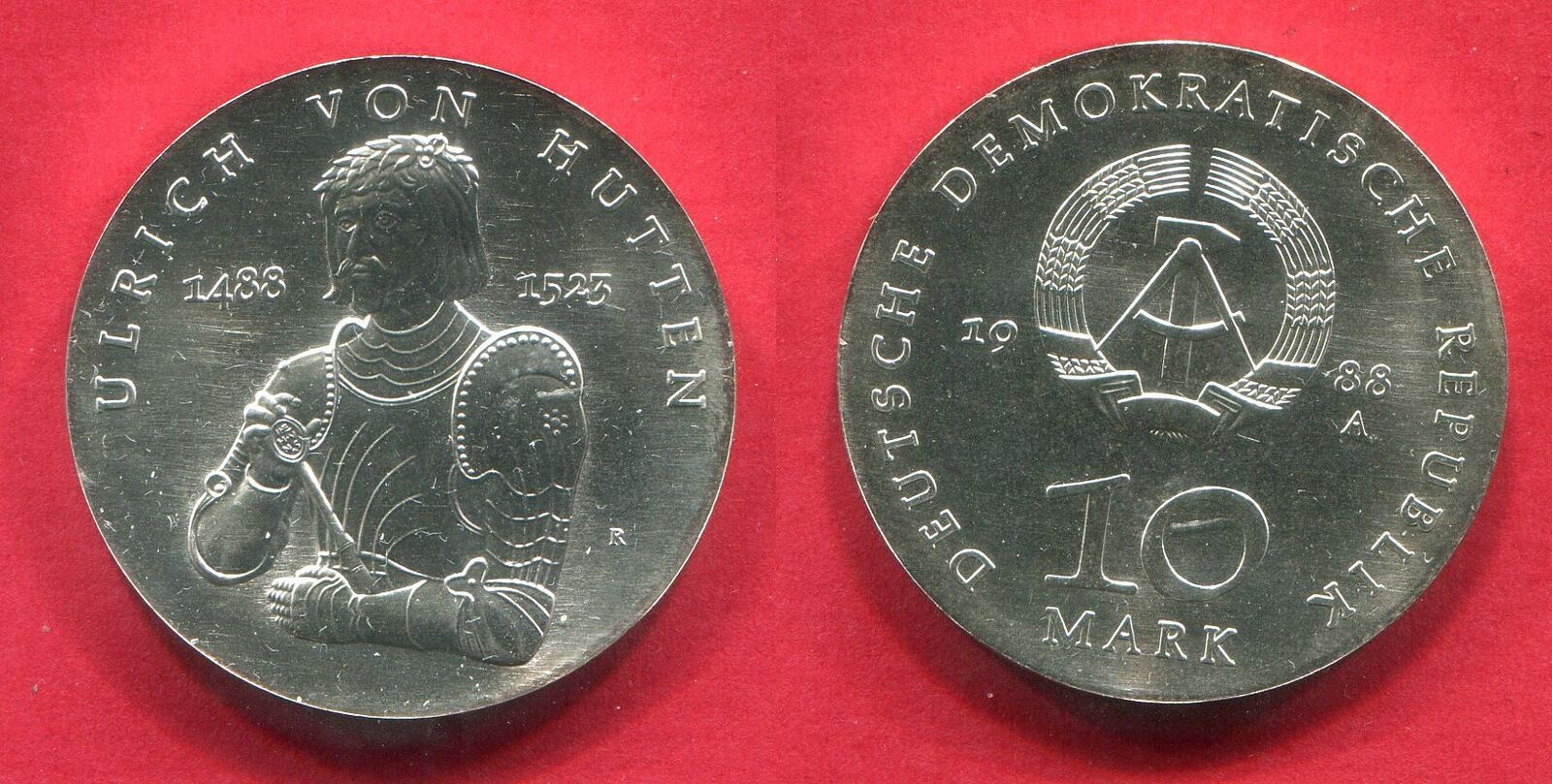 Deutsche Demokratische Republik DDR 10 Mark Silber 1988 Ulrich von ...