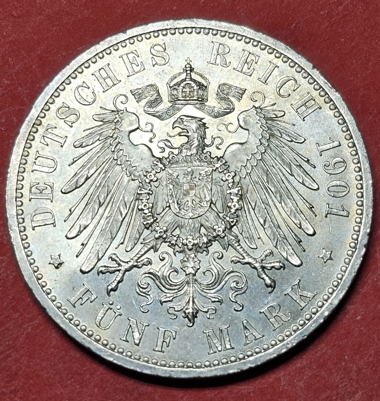 Deutsches Reich - Preussen 5 Mark 1901 A 200 Jahre Königreich ...