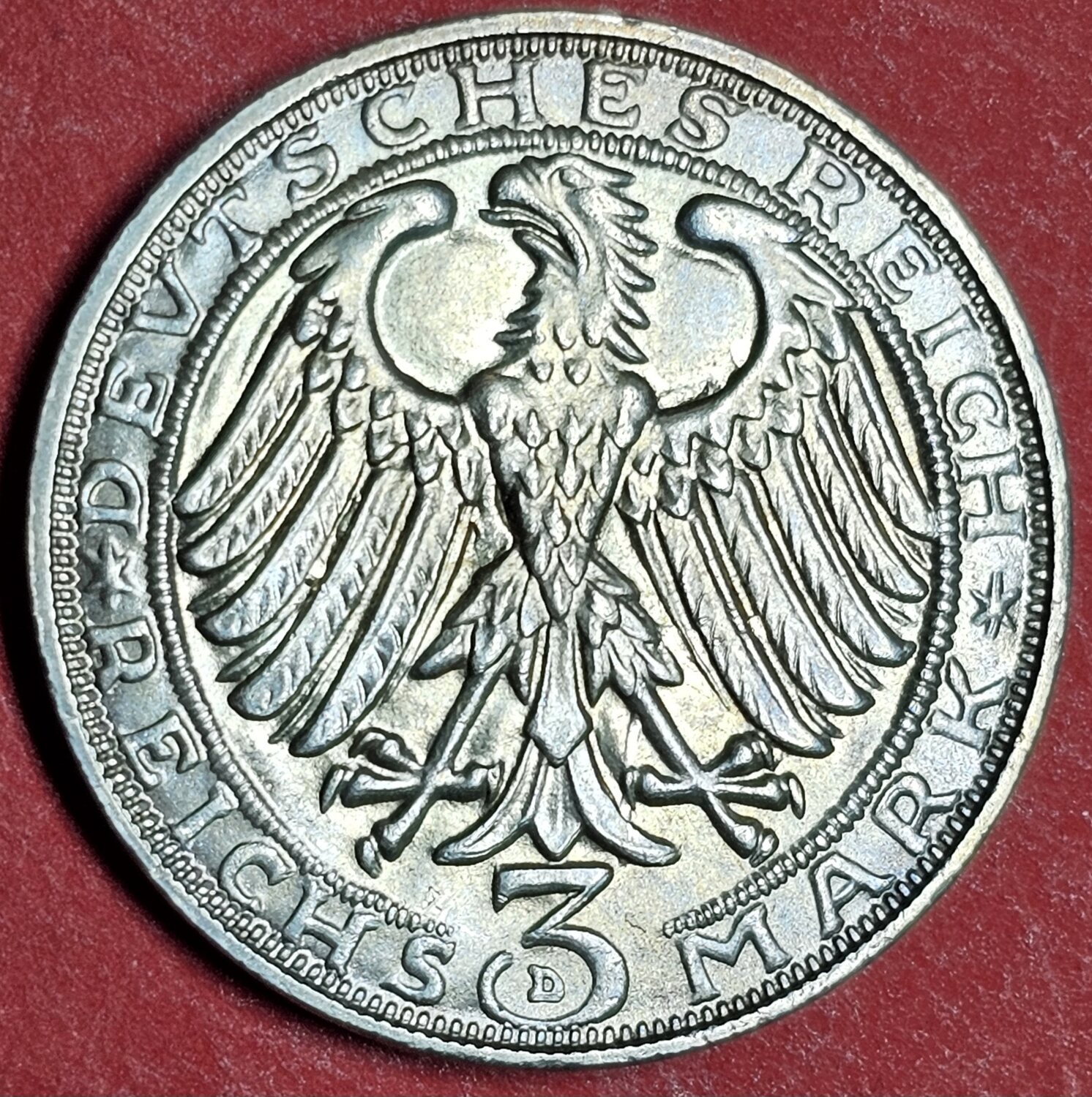 Weimarer Republik Deutsches Reich 3 Mark 1928 D 400. Todestag von ...