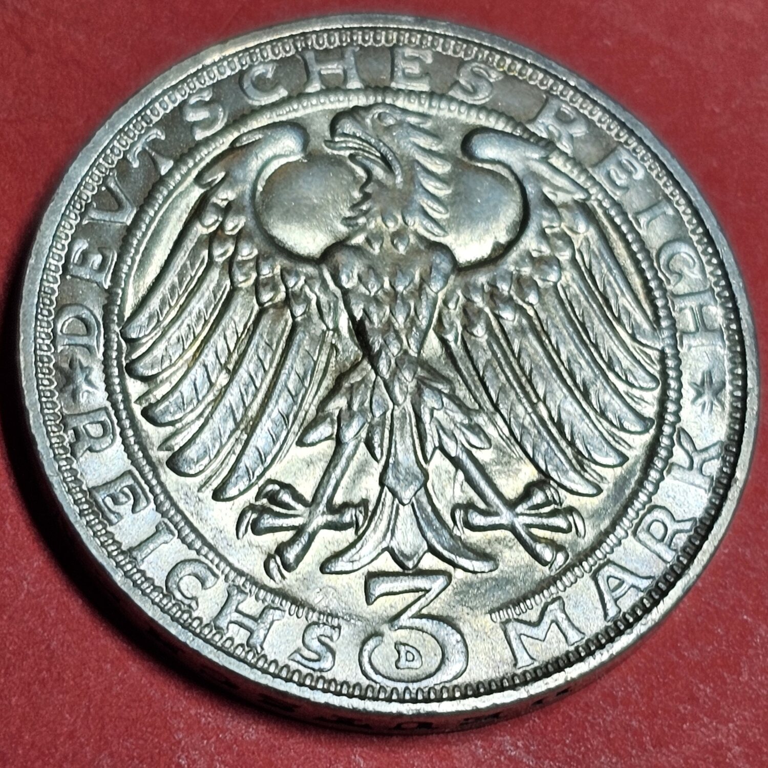 Weimarer Republik Deutsches Reich 3 Mark 1928 D 400. Todestag von ...