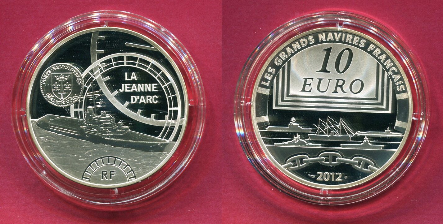 Frankreich 10 Euro Silbermünze 2012 Jeanne d'Arc PP in Kapsel ...