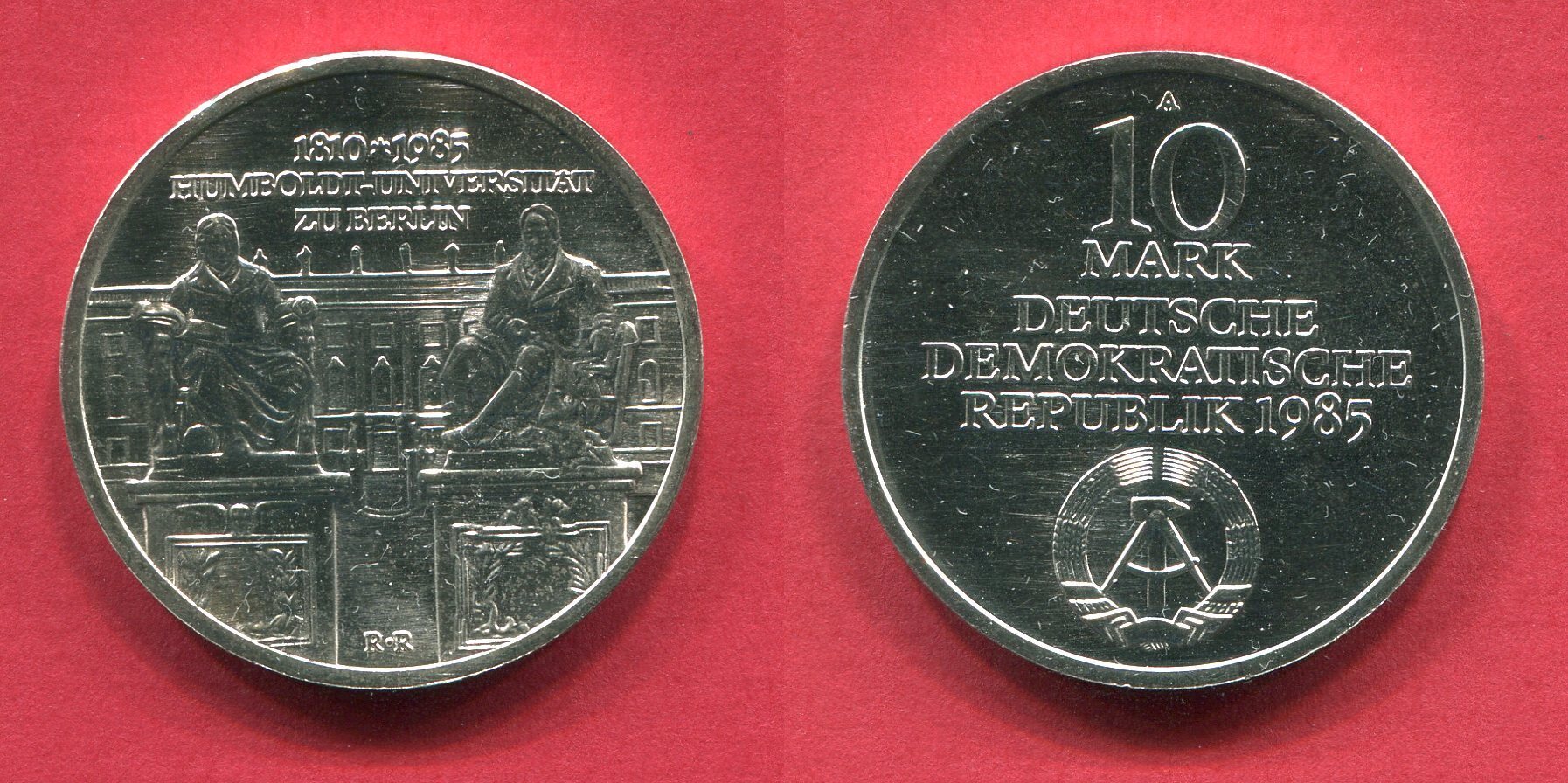 Deutsche Demokratische Republik 10 Mark Silbergedenkmuenze 1985 Humboldt Uni Berlin 1810 - 1985 ...