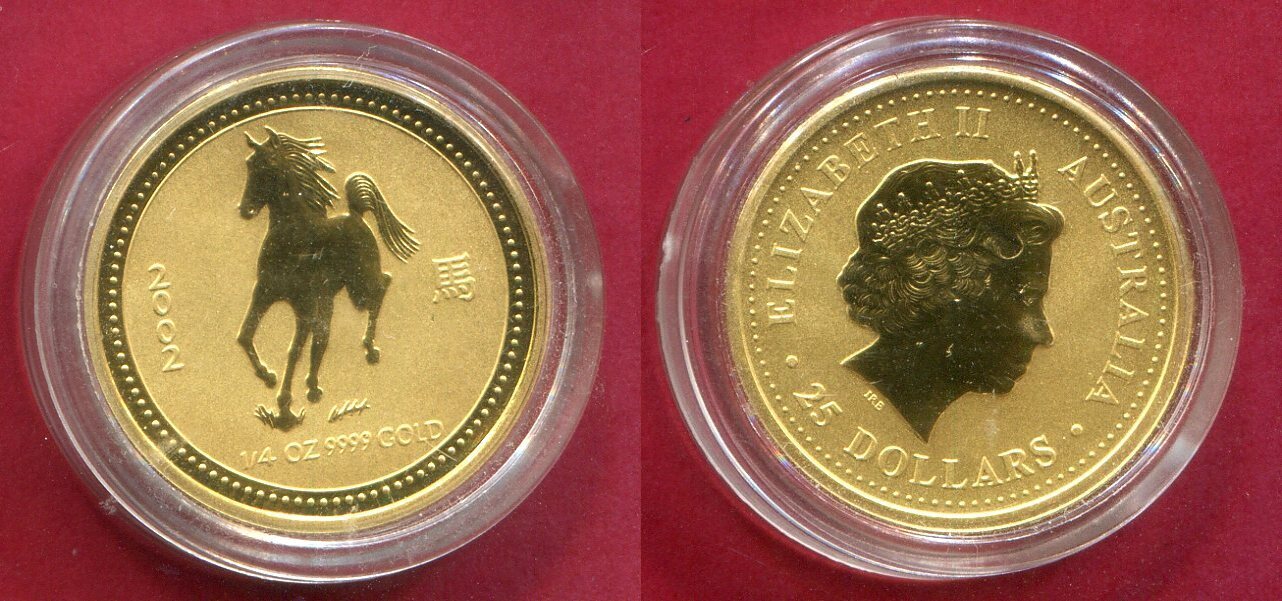 Australien Australia 25 Dollar Goldmünze - 1/4 oz Gold Coin 2002 Perth ...