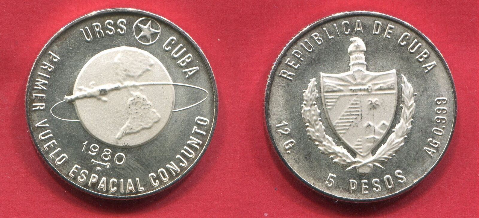 Cuba Kuba 5 Pesos 1980 First Soviet-Cuban Joint Space Flight Erster ...