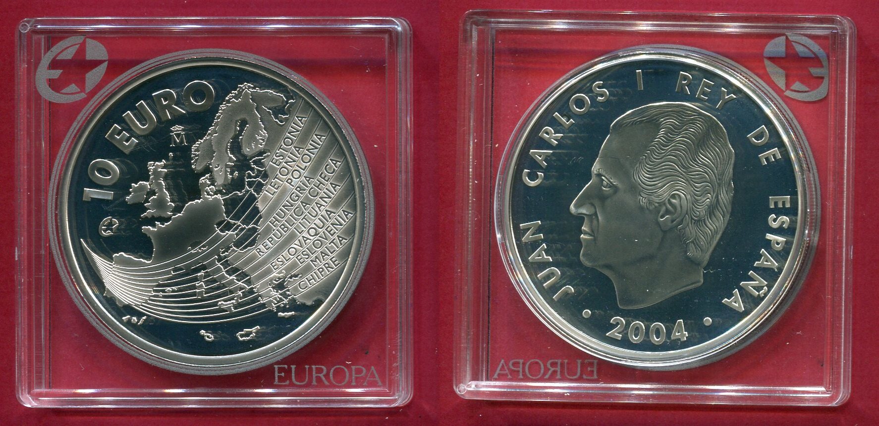 Spanien 10 Euro Silbermünze 2004 EU-Erweiterung PP in Kapsel | MA-Shops