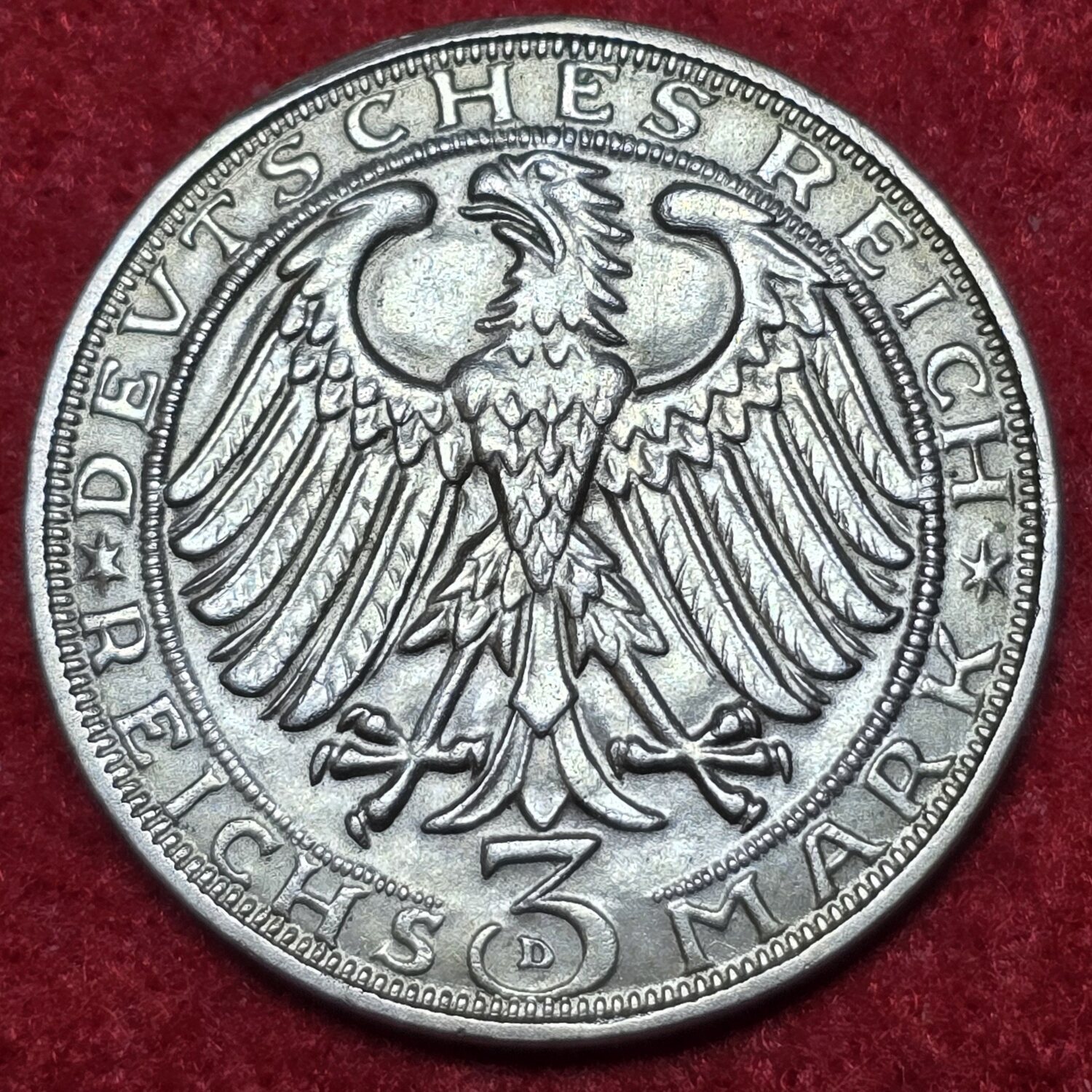 Weimarer Republik Deutsches Reich 3 Mark 1928 D 400. Todestag von ...