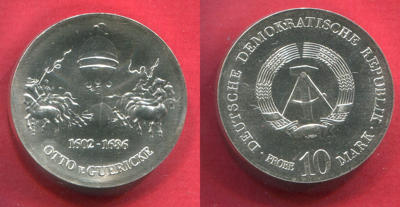 Eastern Germany DDR GDR 10 Mark 1977 Otto von Guericke Probe Pattern f ...