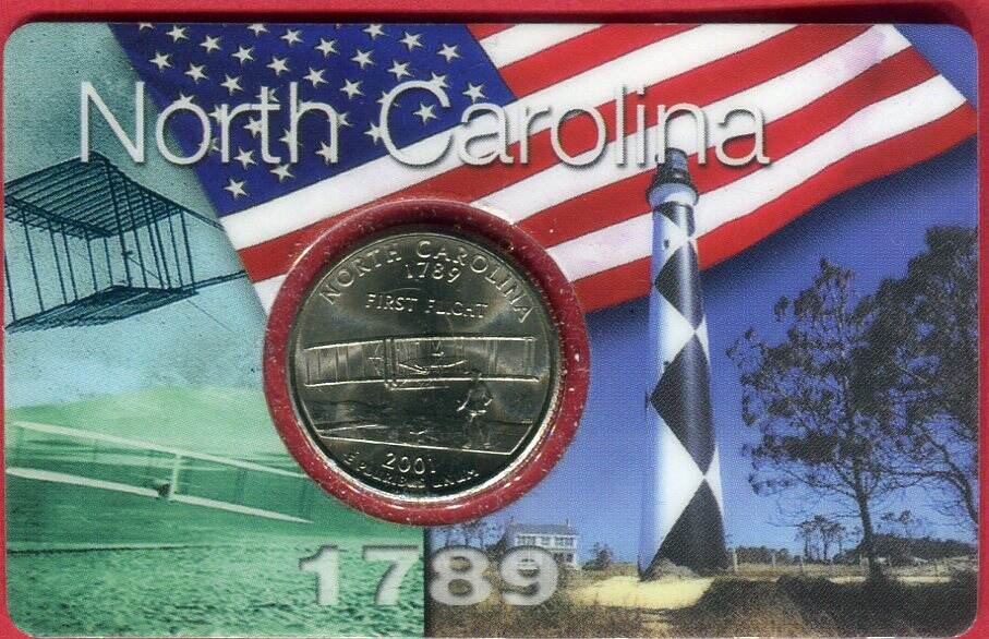 USA Quarter Dollar 2001 North-Carolina 1789 - First Flight BU in ...