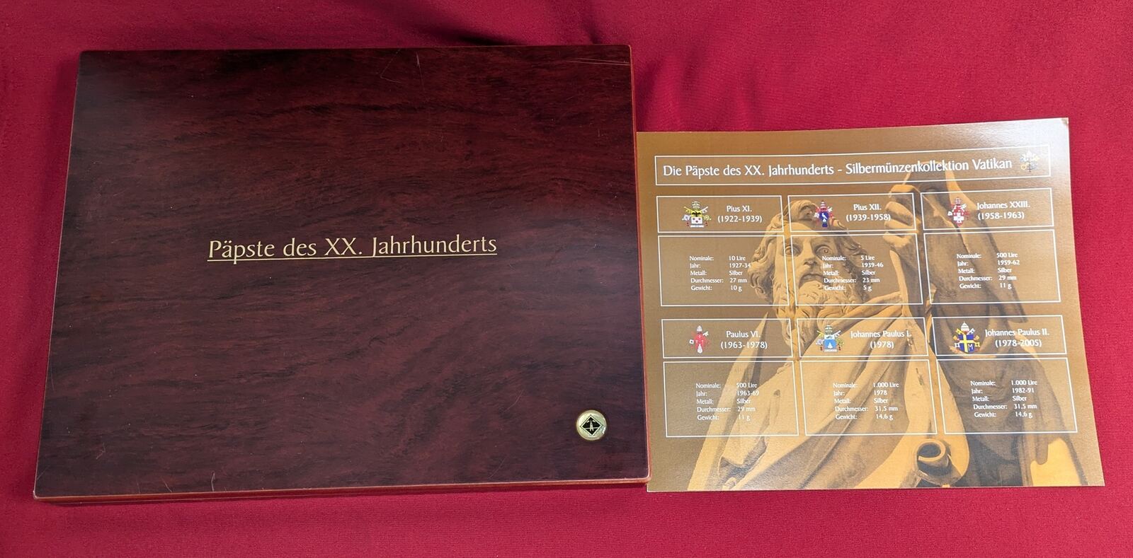 Vatikan Kirchenstaat Papal State 6 Silbermünzen 1938-1987 Päpste des XX ...