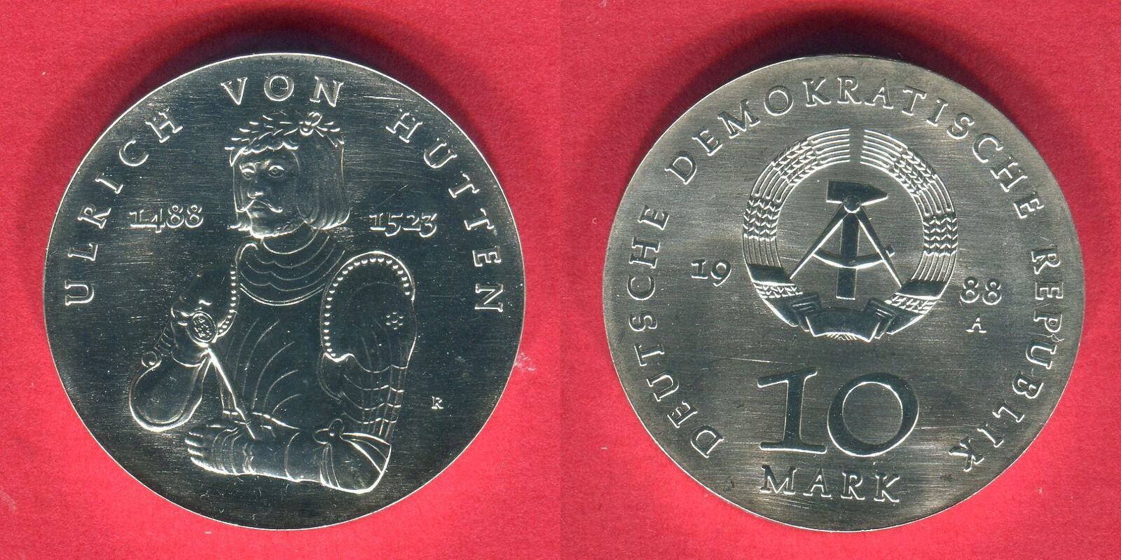 Deutsche Demokratische Republik DDR 10 Mark Silber 1988 Ulrich von ...
