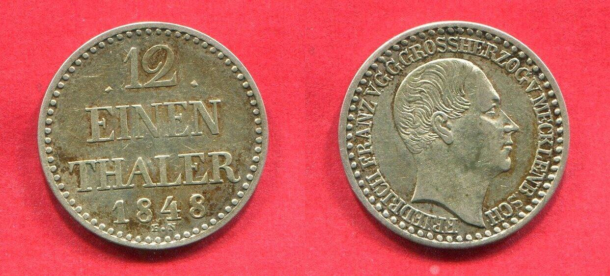 Mecklenburg Schwerin 1/12 Taler 1848 Frederick Francis II (Friedrich ...