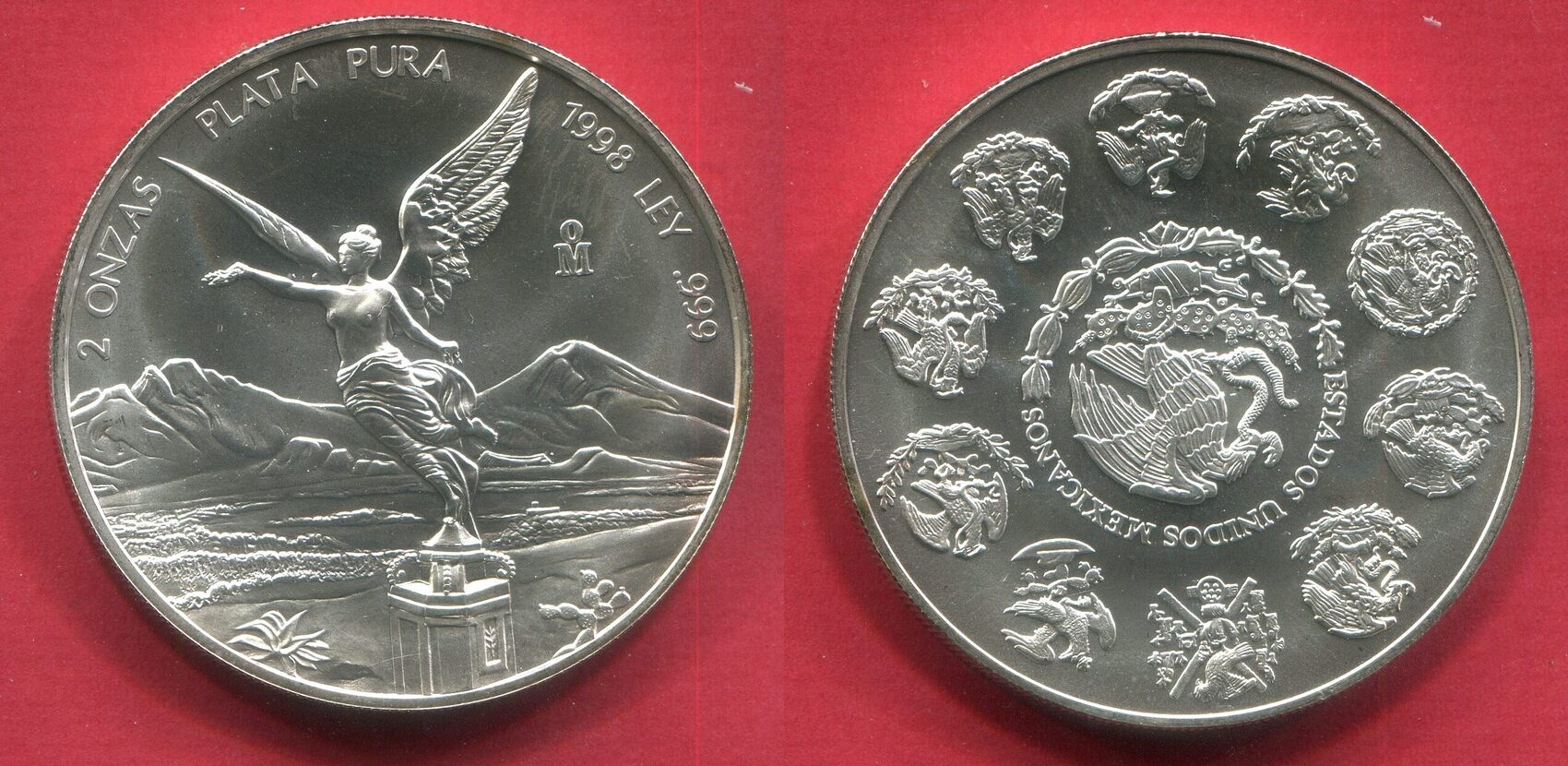 Mexiko Mexico 2 Unzen Onzas Pura Plata Silber 1998 Libertad mit Video ...