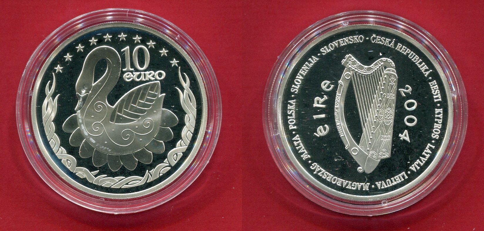 Irland 10 Euro Silbermünze 2004 EU-Erweiterung Polierte Platte in ...