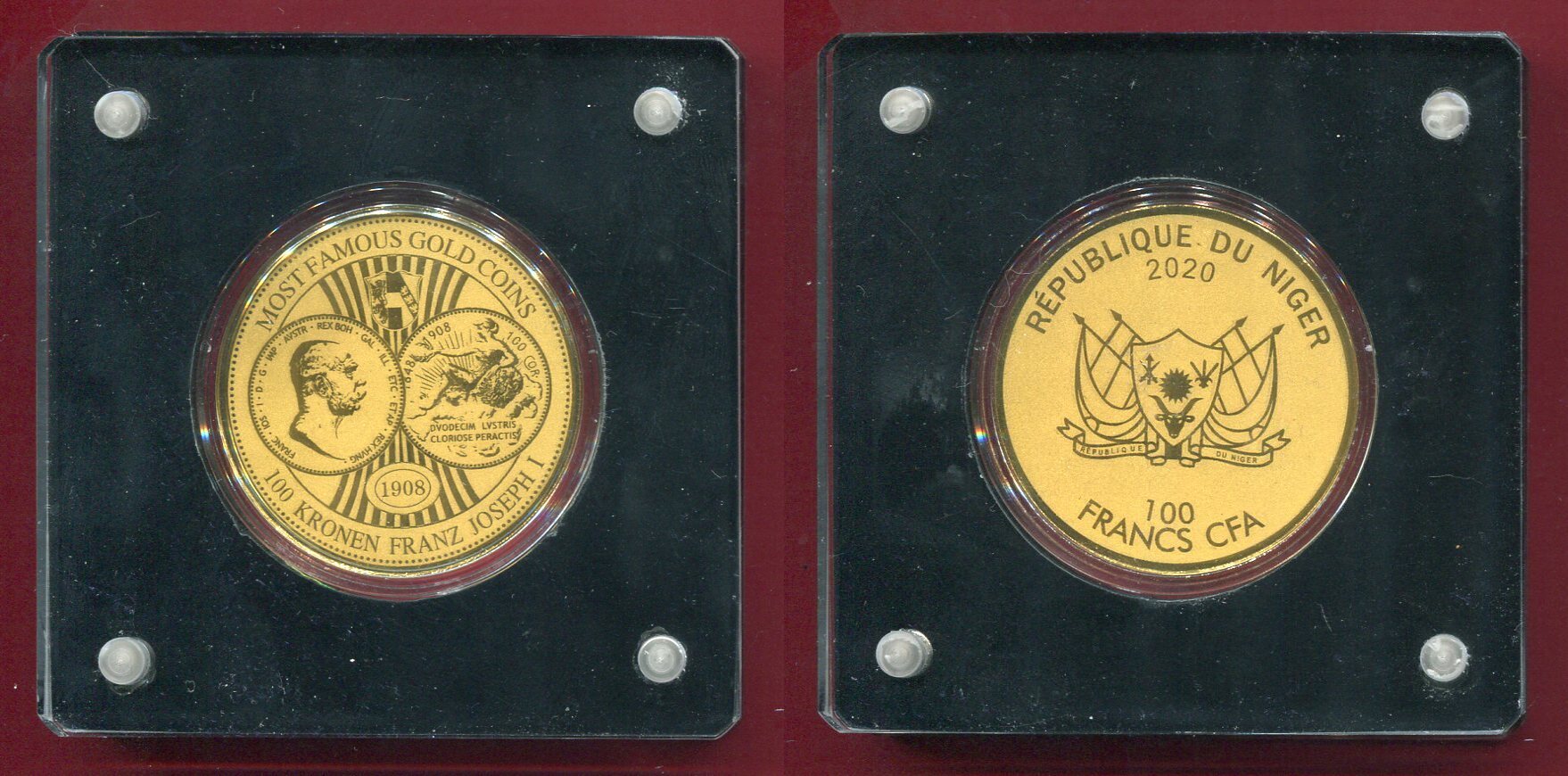 Niger 100 Francs CFA Goldmünze 2020 100 Kronen Franz Joseph I. (1/200 ...