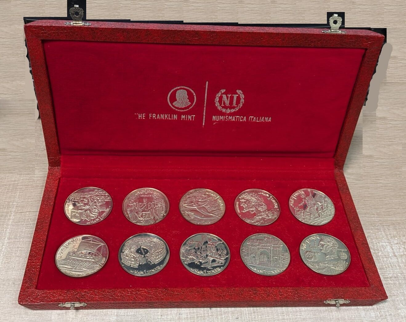 Tunesien 10 x 1 Dinar - Franklin Mint Numismatica Italiana 1969 a.d ...