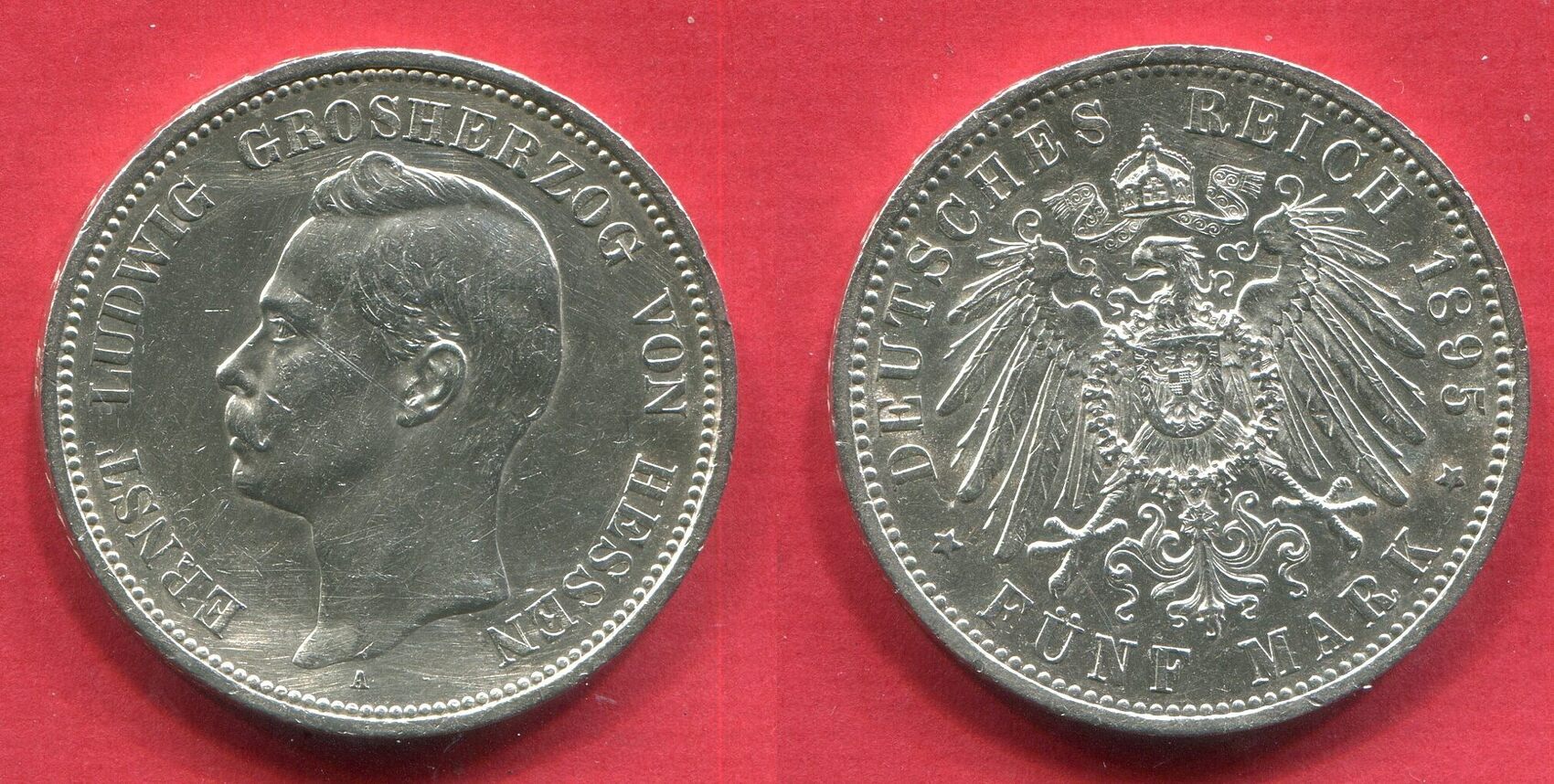 Deutschland Germany Kaiserreich Hessen 5 Mark Silbermünze Kursmünze ...