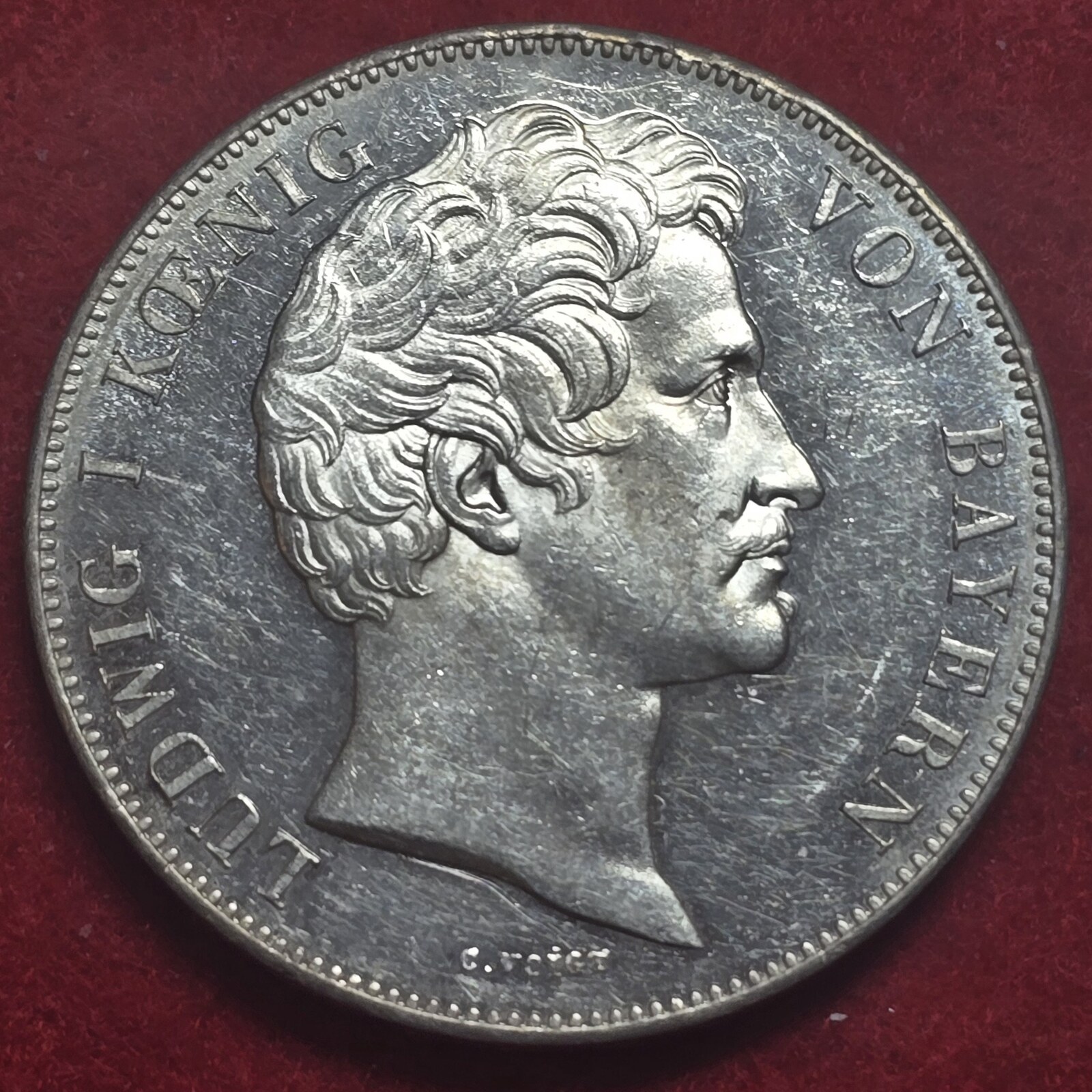 Bayern Bavaria Doppeltaler 2 Taler 1845 Geburt des Erbprinzen Ludwig ...