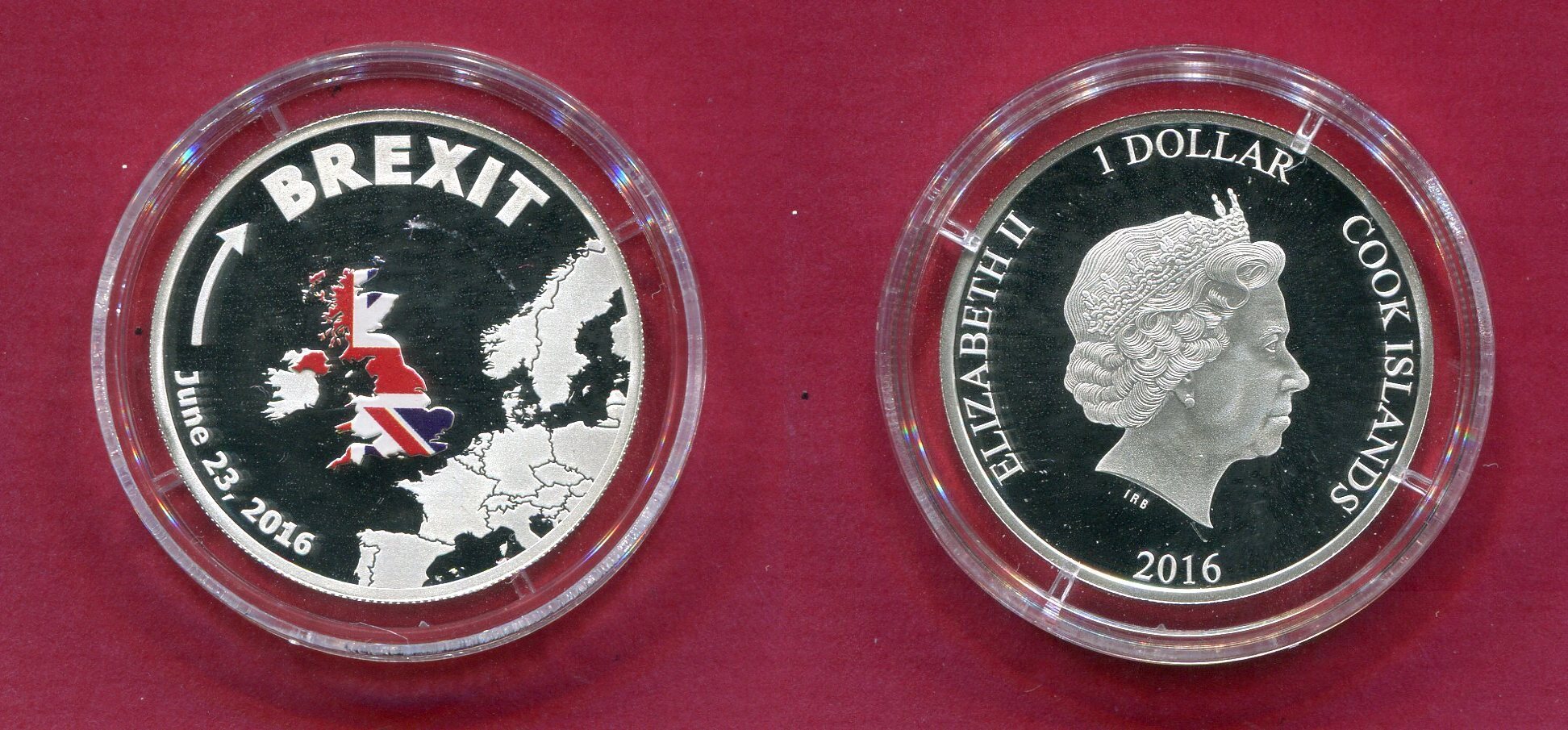 Cook-Inseln 1 Dollar Silbermünze 2016 Großbritanniens Austritt aus der ...