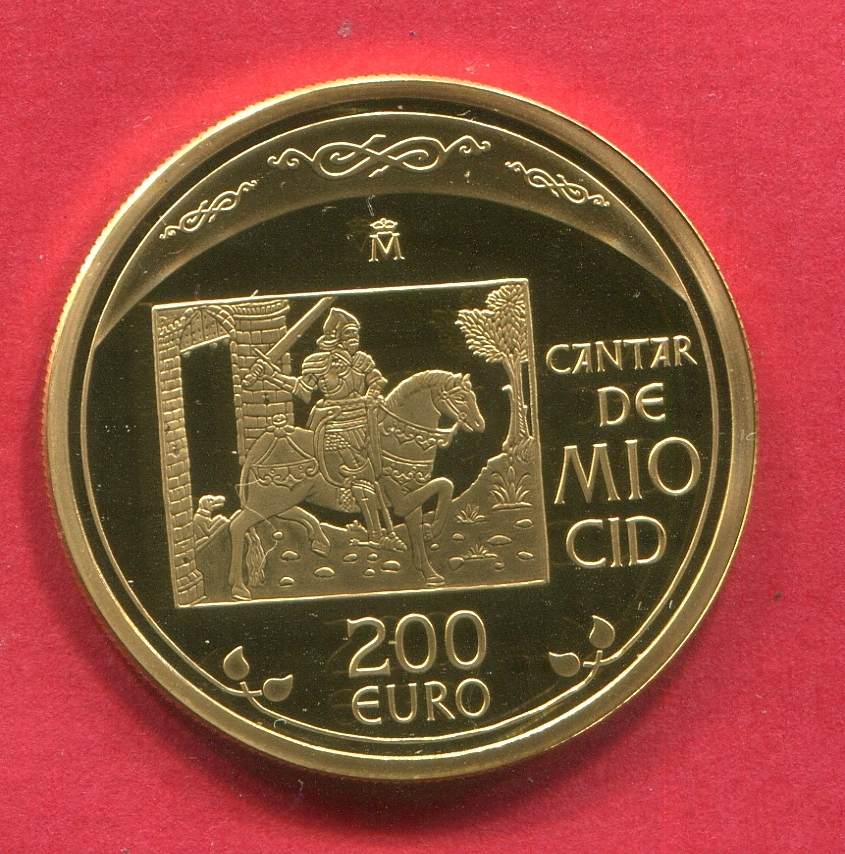 Spanien Spain 200 Euro Gold 2007 El CID E Babieca Del Cantar De Mio Cid ...