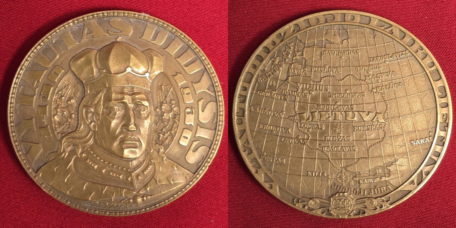 Litauen Lithuania Bronzemedaille Bronze Medal 60 mm 1930 500. Todestag ...