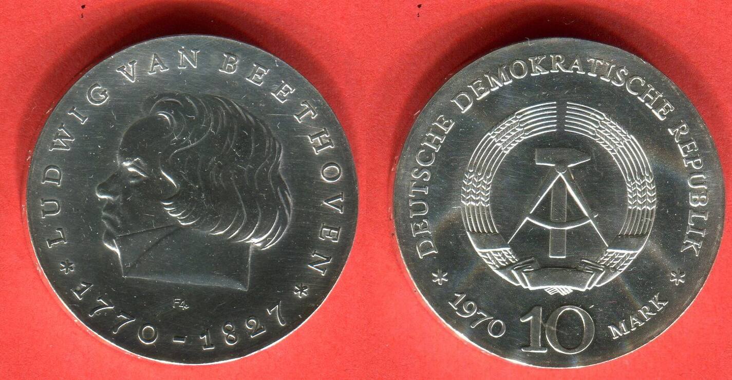 DDR Deutsche Demokratische Republik 10 Mark Silbergedenkmünze 1970 200 ...
