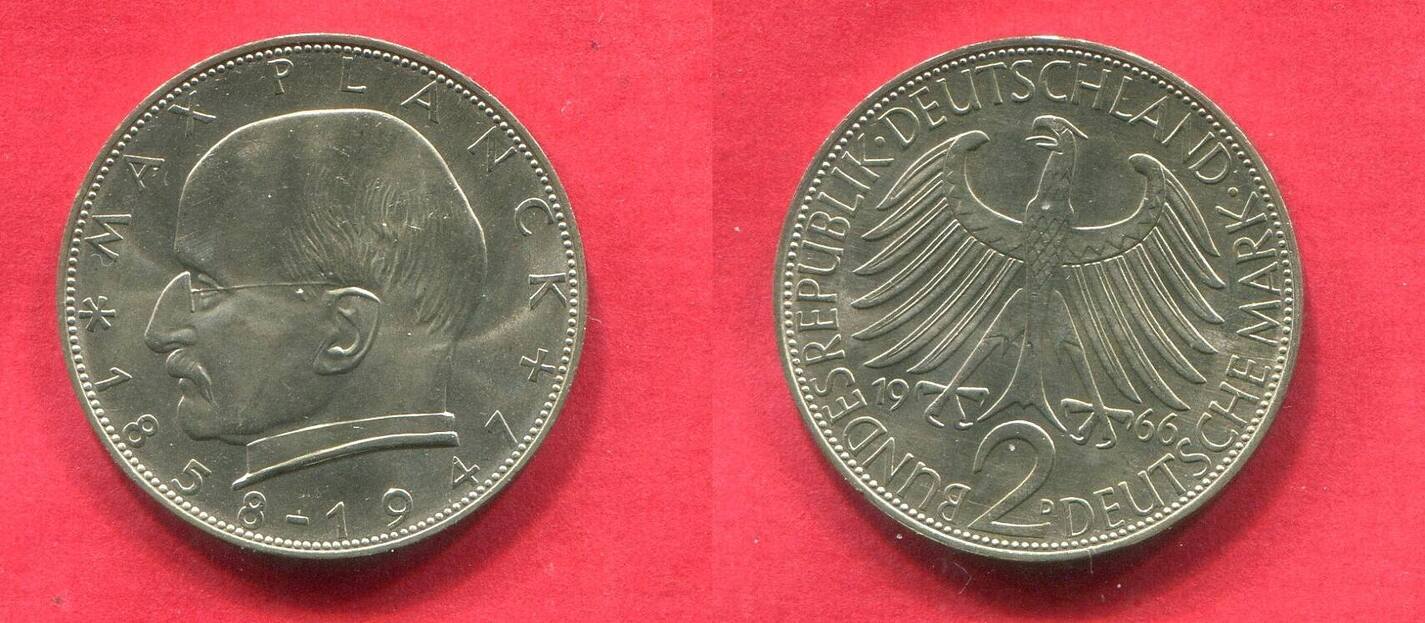 Bundesrepubllik Deutschland 2 Deutsche Mark 1966 D Kursmünze Max Planck ...