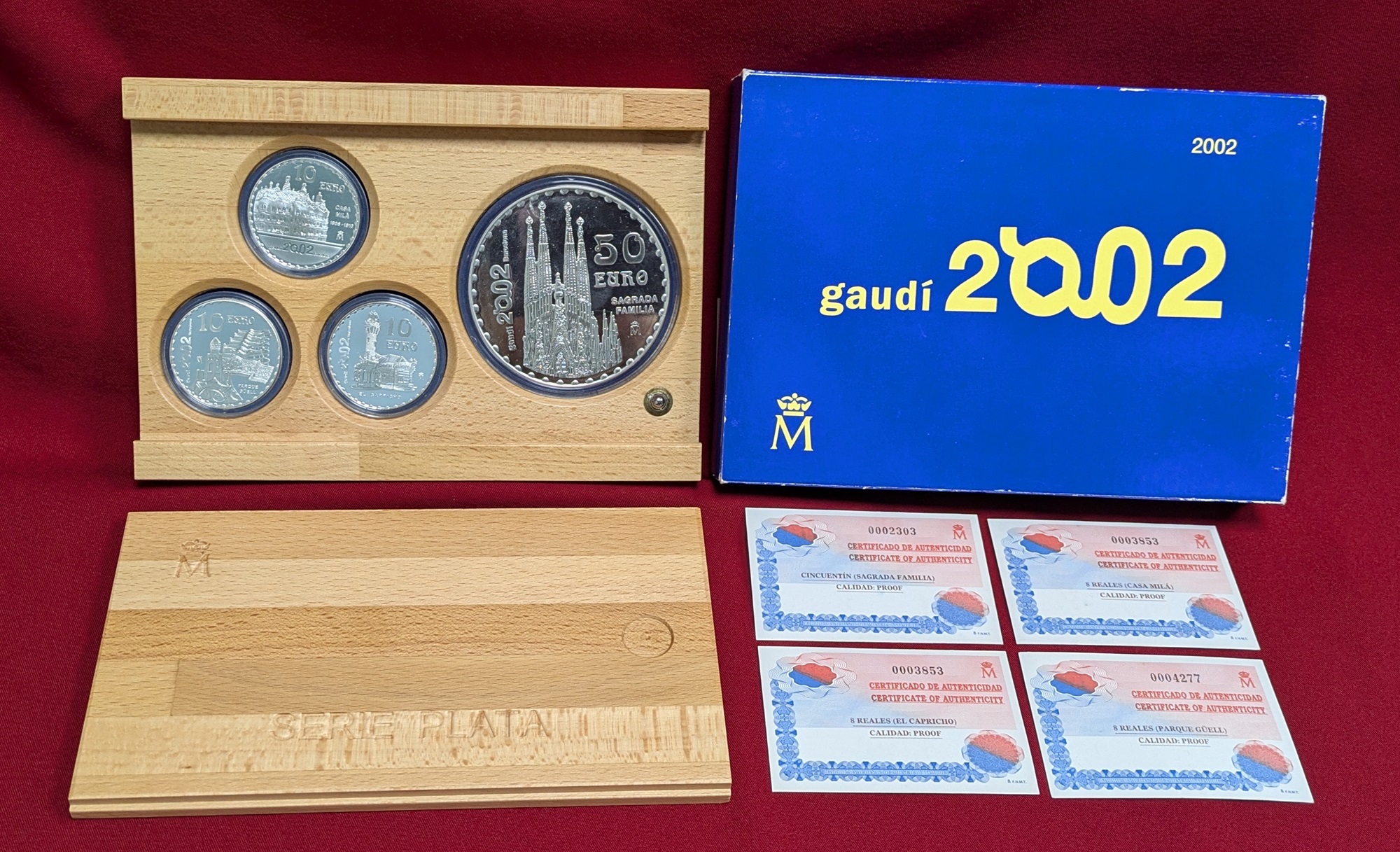 Spanien 80 Euro Silbermünzen - 3 x 10 & 1 x 50 Euro 2002 Das komplette ...