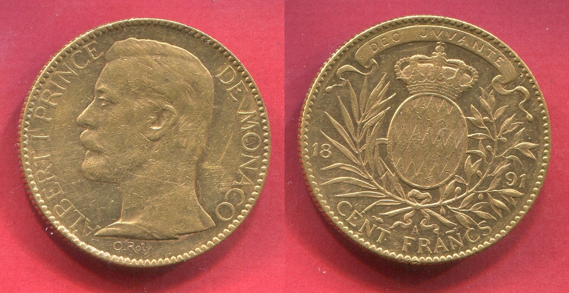 Monaco 100 Francs Gold 1891 Albert I (1889-1922) Erstes Prägejahr First ...