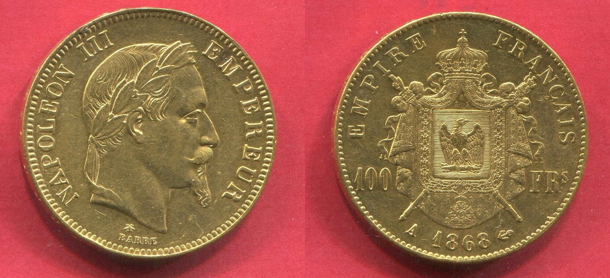 Frankreich France 100 Francs Gold 1868 A Napoleon III (Napoléon III) (1852-1870) Kleine Auflage ...