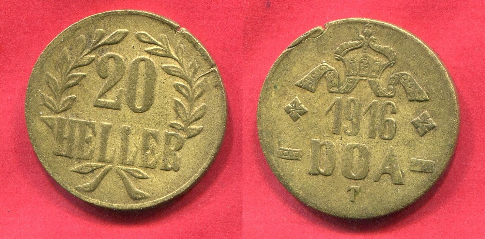 Deutsch Ost Afrika, DOA, German East Africa 20 Heller messing 1916 T ...