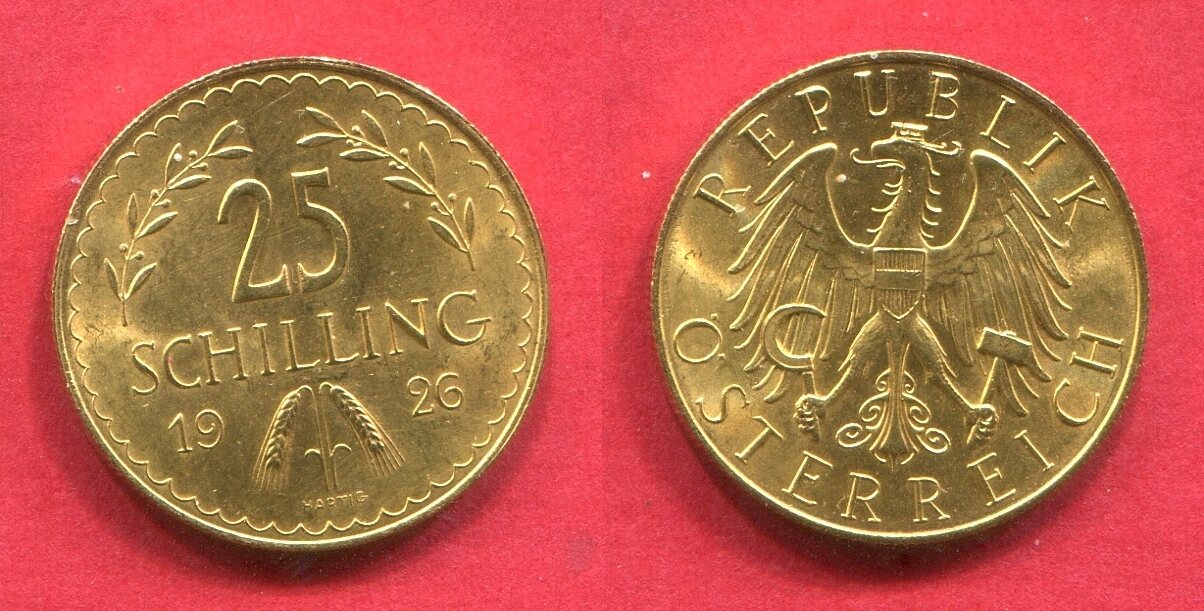 Österreich, Austria, 1. Republik 25 Schilling Gold Kursmünze 1926 Goldmünze Kursmünze Adler ...