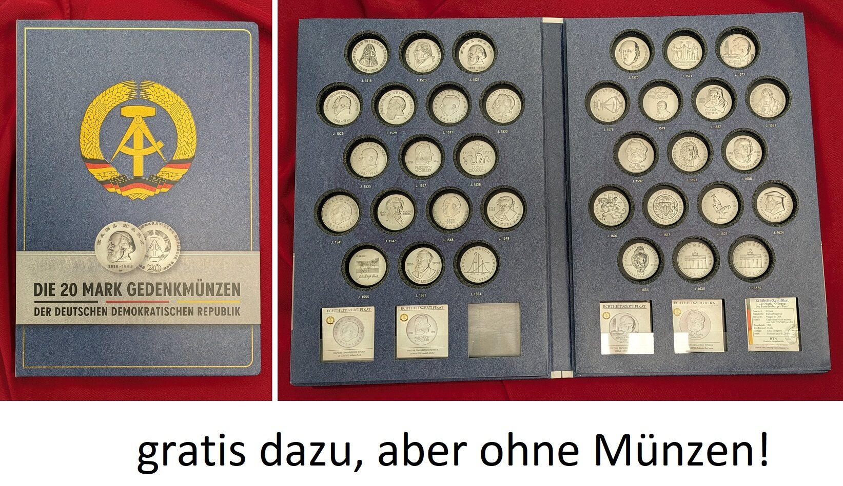 DDR, GDR Eastern Germany 42 x 10 Mark Gedenkmünzen 1966-90 Die 10 Mark ...