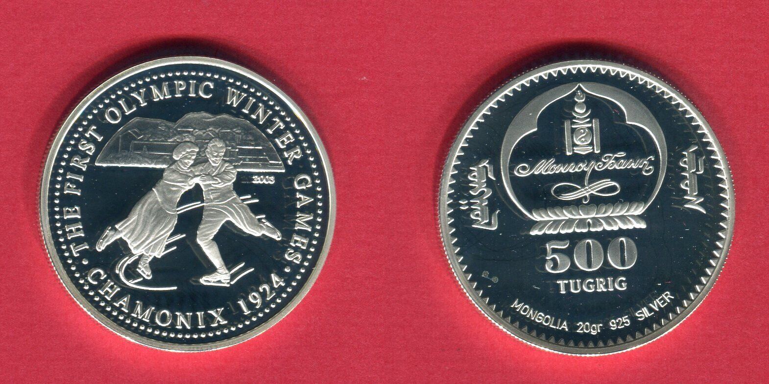 Mongolei Mongolia 500 Tugrik Togrog 2003 First Olympic Winter Games ...