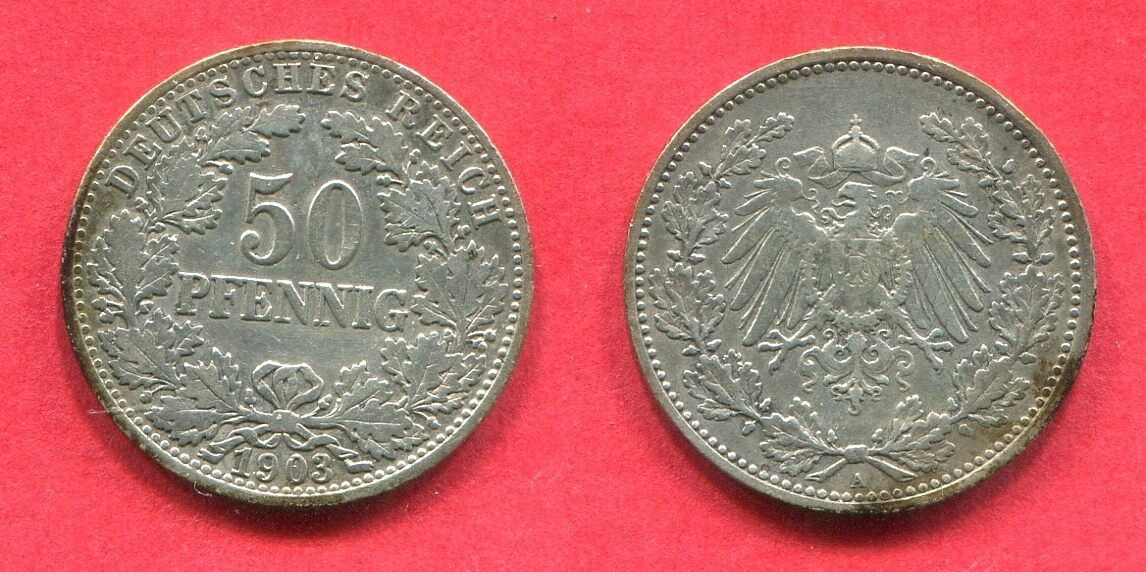 Kaiserreich 50 Pfennig 1903 A Sehr seltener Typ ! sehr schön Patina | MA-Shops