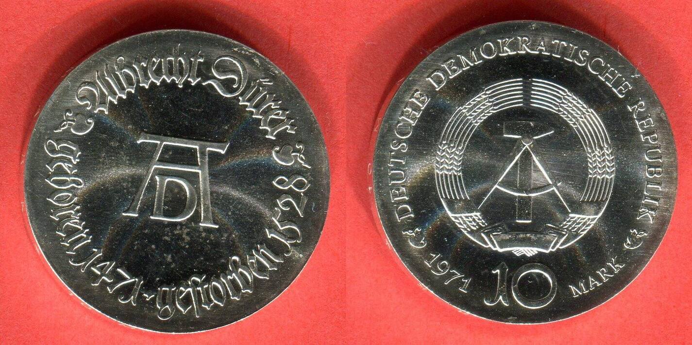 DDR 10 Mark Gedenkmünze 1971 500. Geburtstag Albrecht Dürer (1471 bis ...
