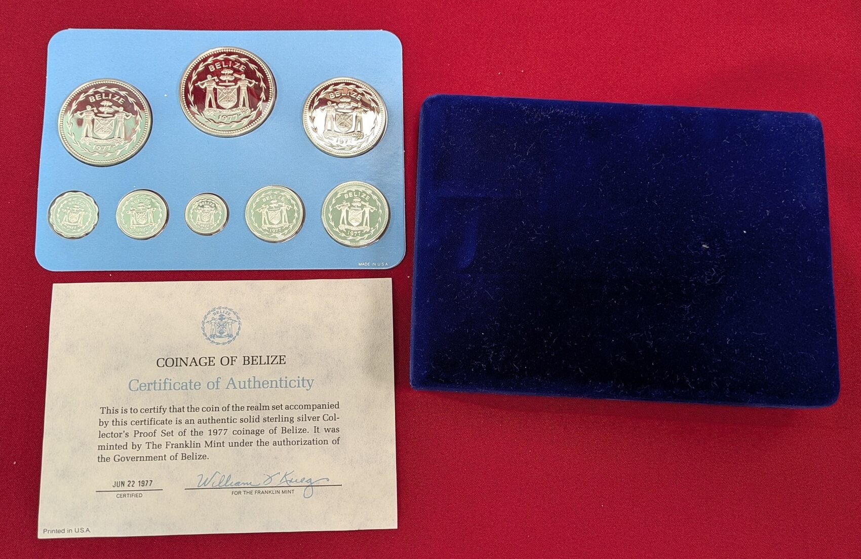 1 Cent - 10 Dollar Kursmünzensatz 1977 Coinage of Belize - Collector's ...
