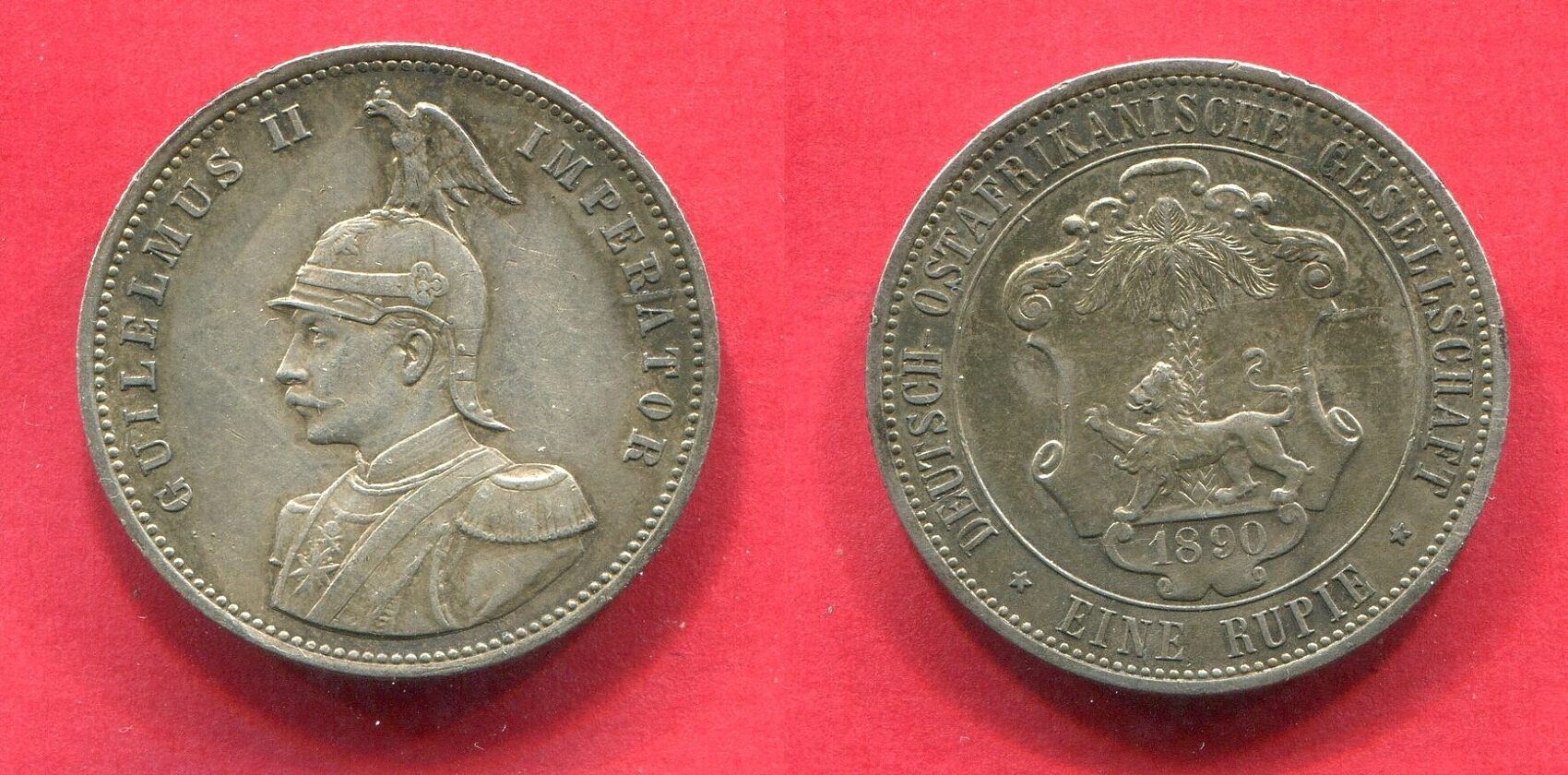 German East Africa DOA Deutsch Ostafrika 1 Rupie Rupee 1890 Wilhelm II ...