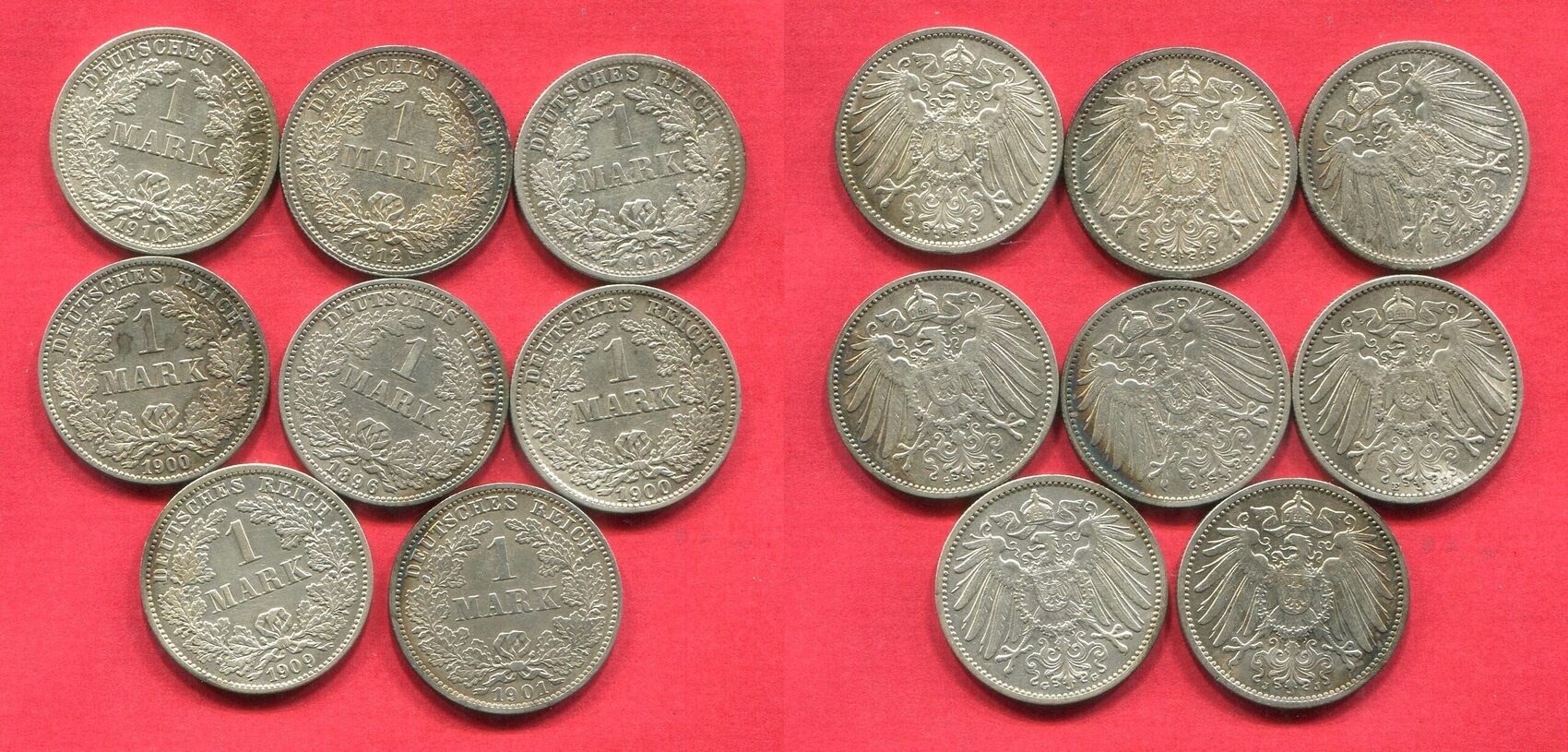 Germany-Empire Kaiserreich Deutschland 8 x 1 Mark Deutsches Kaiserreich ...